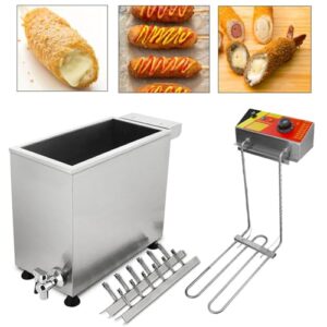 yxcusam commercial electric fryer, 25l cheese hot dog stick machine sausage grill stove, 3000w sausage frying equipment,for kitchen