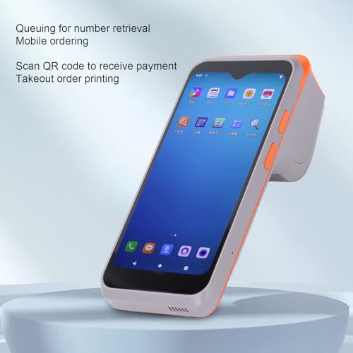 Cryfokt Receipt Printer, Portable Printer with 6.2 Inch Touch Screen Multifunctional 2GB RAM 16GB ROM for Retail Stores