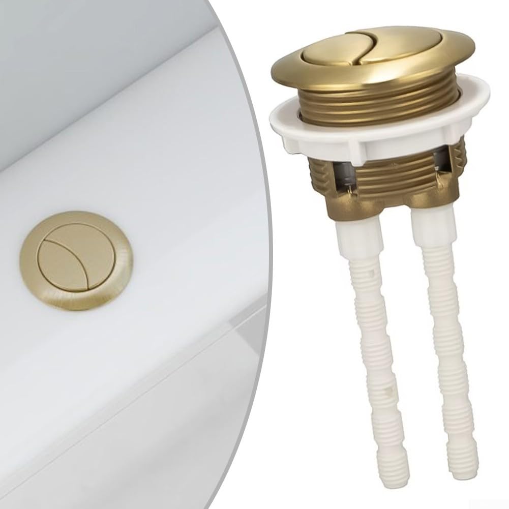 1pcs Brushed Brass Gold Toilet Flush Cistern Button Close Coupled 38mm Toilet Push Flush Valve ABS Dual Flush Button Bathroom