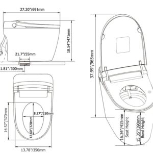 KunMai One-Piece Elongated Smart Toilet with Automatic Flush, Heated Seat, Self-Cleaning Bidet, and Foot Sensor, Modern Design for Bathrooms