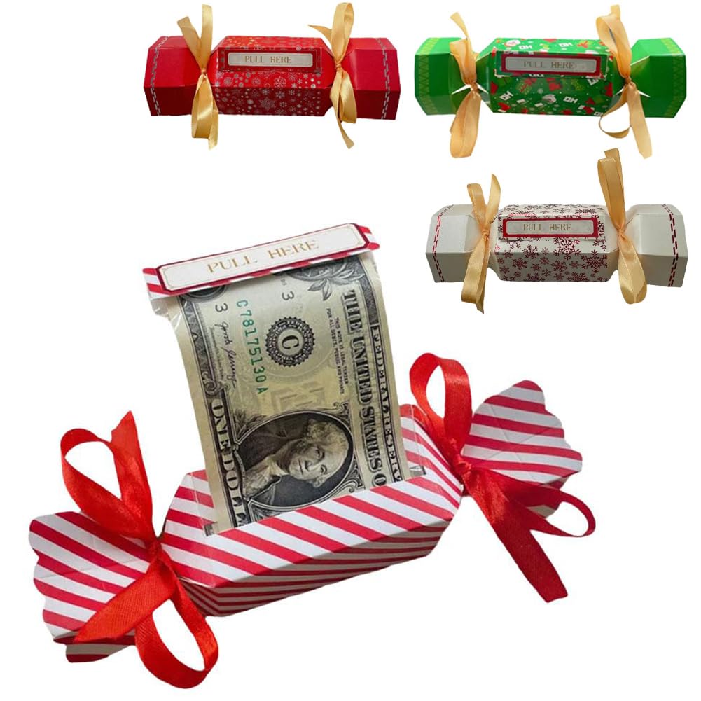 Christmas Money Holders for Cash,Magic Christmas Surprise Money Pull Pouch,Candy Inspired Pull Out Money Pouch,Fun Ways to Give Cash,DIY Rectangle Christmas Money Pull Pouch Kit for Cash Gifts