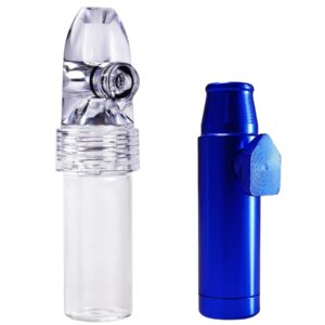 2 pack mini pepper shaker premium metal spice dispenser and sweetener portable travel storage (anodized aluminum) (glass)