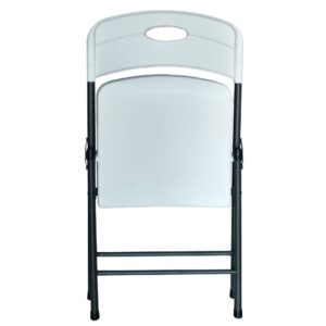 Peakform Fully Assembled Durable Ergonomic Lightweight Plastic Foldable Chair with Metal Frame for Indoor or Outdoor Use, 4 Pack, White