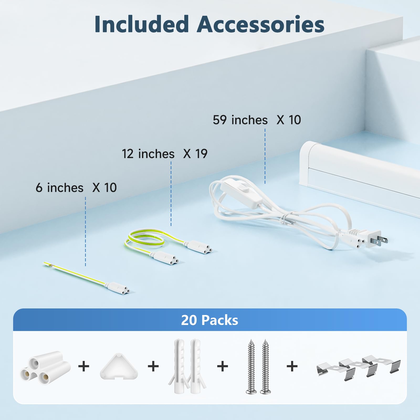 SHINESTAR 40-Pack Linkable T5 LED Shop Light 4FT, 500K Super Bright, Shop Lights for Garage, Corded Electric with ON/Off Switch, Plug and Play