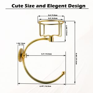 Hand Towel Holder for Bathroom Wall, Elegent Towel Hook with Candle Holder, Gold Towel Ring, Towel Rack Wall Mounted Hanger for Bathroom, Kitchen, Entryway, Drill Holes