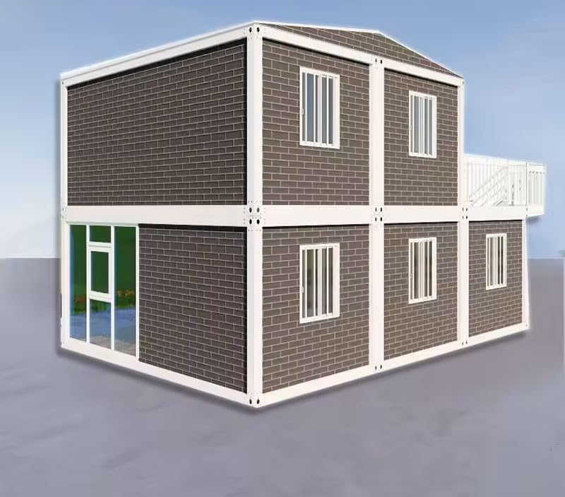 S.E.Q Double Story Fully Equipped prefab Expandable Container House, Luxury Home Stairs Included 2-3 bedrooms,1 Kitchen,1 Bathroom 30 ft