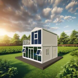 S.E.Q Double Story Fully Equipped prefab Expandable Container House 20ft, Luxury Home Stairs Included 4-6 Rooms 1 Kitchen,1 Bathroom Free Bed Set