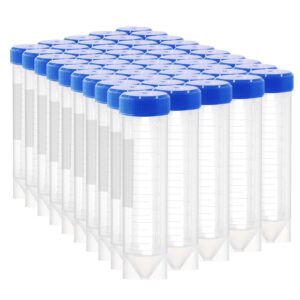 aeseusia 50ml plastic centrifuge tubes with screw cap, 50 pcs 50ml self-standing plastic test tube conical tubes with cap