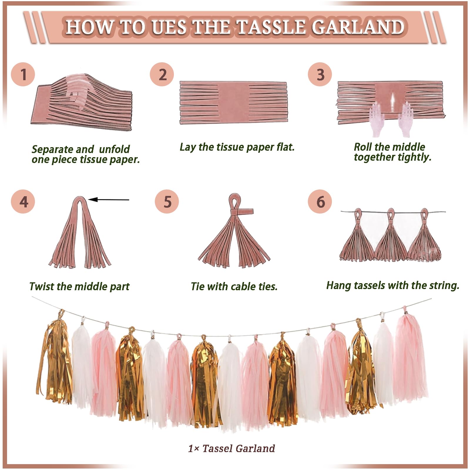 LFSTGN 277 Pcs Baby Shower Decorations for Girl, Rose Gold Baby Shower Decor Supplies - "BABY girl" Banner, Tassel, Balloon, Tableware with Rose Gold Floral for 25 Guests