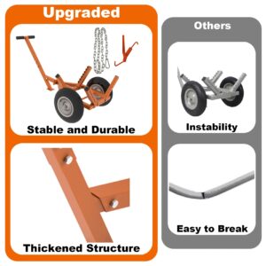 Log Dolly with Load Binder & Chain, Upgraded Heavy Duty Log Skidding Arch with 16" Tires for ATV, Steel Log Holder Mover Dollies for Diameter 20", Durable Log Skidder for Wood Transport