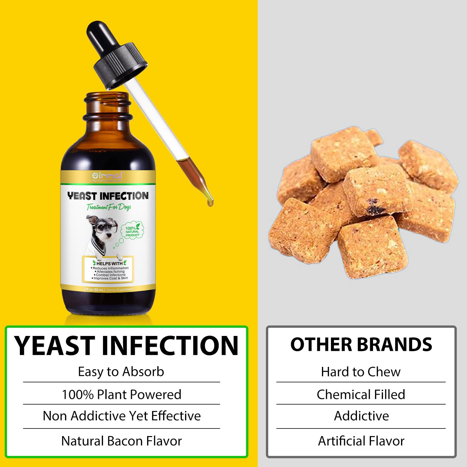 Natural Yeast Infection Treatment for Dogs - Supports Healthy Itch Relief & Inflammation - Dog Ear Infection Treatment & Allergy Relief - Itch Relief for Dogs, Dog Ear Treatment for Infections-2 fl oz