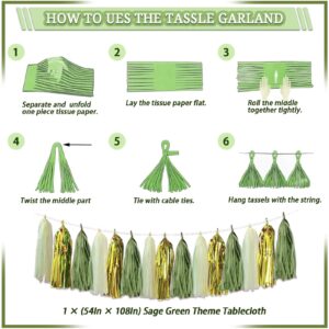 LFSTGN 310 Pcs Sage Green Bridal Shower Decorations, Bachelorette Party Decorations Favors - "BRIDE TO BE" Banner, Veil, Balloon, Photo Props, Tableware with Eucalyptus Leaf for 25 Guests