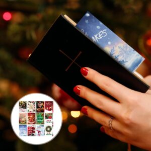 Motiskyy 240 Pcs Gospel Tract Card 12 Styles Plan of Salvation Card Pocket Holy Postcard Christian Inspirational Bible Verse Bookmark for Christian Gift Women Men Ministering Tool(Christmas)