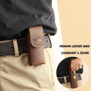 Topstache Leather Multitool Sheath for Belt - Multitool Holster for Belt - Leather Multitool Pouch for Leatherman Surge - Leather Multitool Case - Belt Loop Leather Multitool Holder, Darkbrown