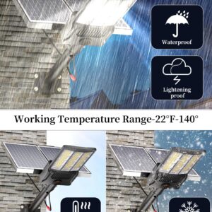 Ofuray 4600W and 7500W Solar Street Light Outdoor Waterproof,Solar Parking Lot Lights Commercial Dusk to Dawn, 6500k IP67 Street Led with Remote Control for Street,Court,Barn