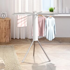 nobaura portable and foldable tripod garment rack, laundry clothes drying rack, space saving drying rack for balcony travel outdoor indoor