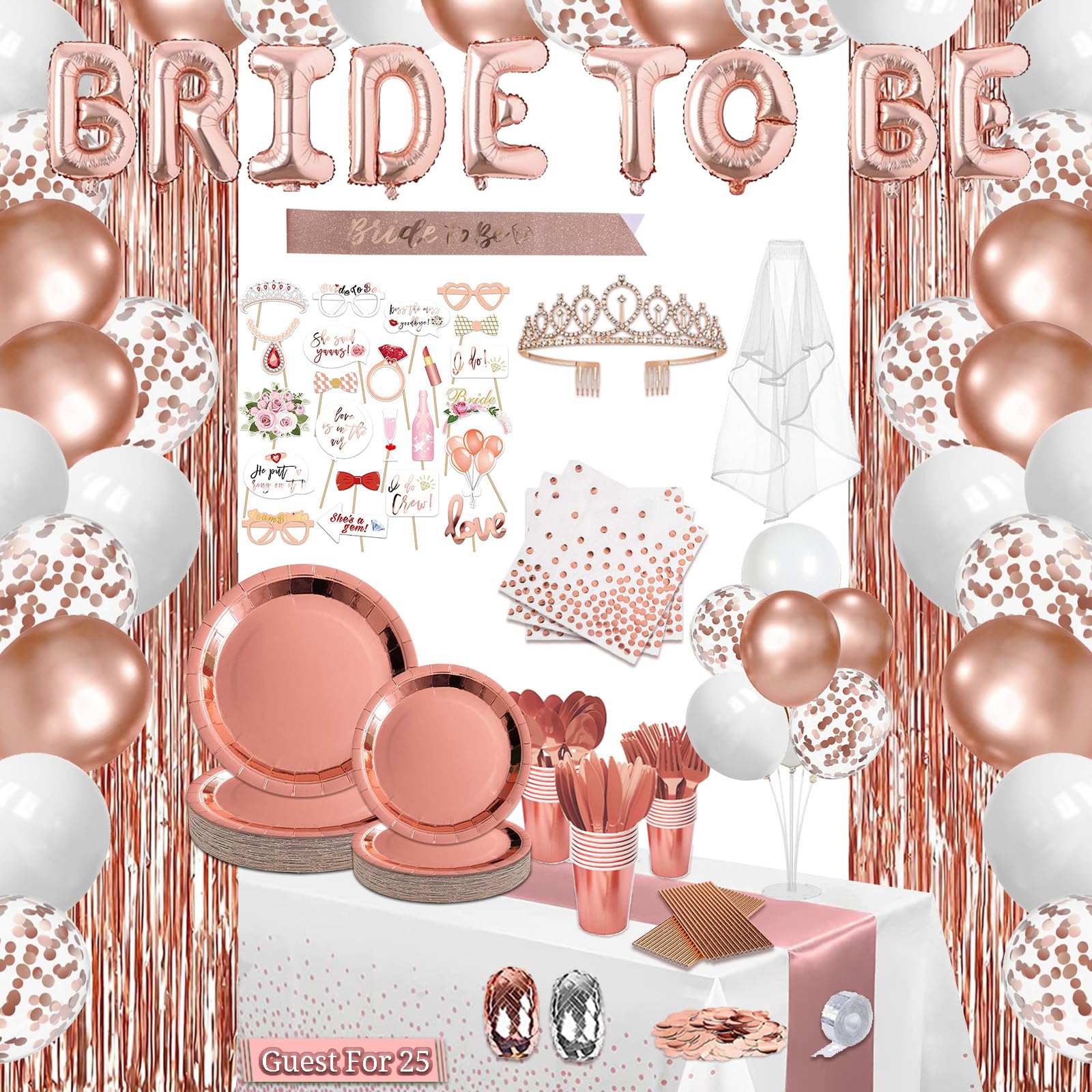 Rose Gold Bridal Shower Decorations