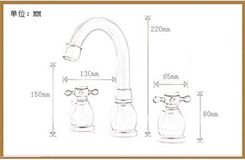 SGeneE Kitchen Taps Kitchen Tap Faucet Widely Used Basin Faucet Double Handle Sink Mixer Tap Bathtub Sink Mixer Faucet Deck Mounted 3 Holes Hot Cold Faucet