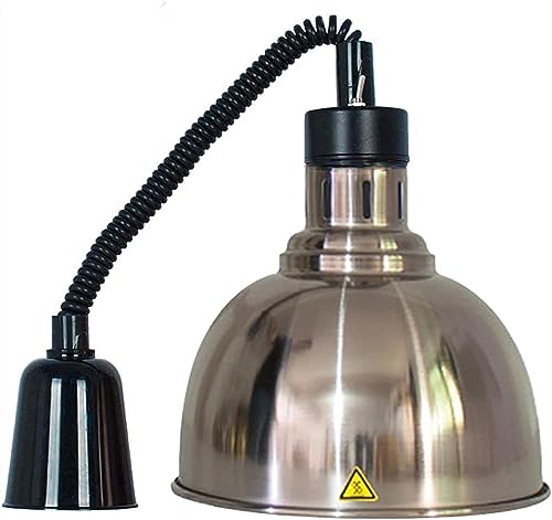 LINKANRUO Commercial Food Heat Lamp, 60-180cm Telescopic Food Warmer, Hanging Food Heating Lamp for Buffet and Hotel Kitchen, Restaurant Kitchen Equipmen Lamps(Silver)