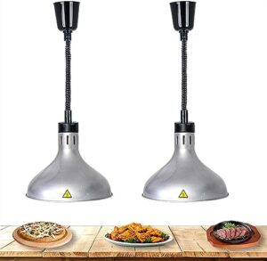 linkanruo heating lamp 2 pack - buffet retractable heat lamp for parties, catering and food service - keep food warm with food heat lamp, ideal restaurant supplies lamps(a)