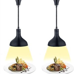 LINKANRUO Food Heating Lamp, Hanging 250w Heating Lamp Warmer for Buffet Food Restaurant Hotel Commercial Catering Equipment, Height Adjustable, Keep Food Warm for a Long, 2pcs Lamps