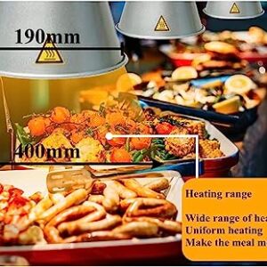 LINKANRUO Adjustable Heat Lamp for Parties Buffets, Food Heat Lamp Kitchen Lights Buffet Server Food Warmer Metal Chandelier, for Parties Buffet Restaurant, Keep Food and Dishes Warmer Lamps