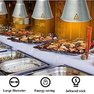 LINKANRUO Adjustable Heat Lamp for Parties Buffets, Food Heat Lamp Kitchen Lights Buffet Server Food Warmer Metal Chandelier, for Parties Buffet Restaurant, Keep Food and Dishes Warmer Lamps