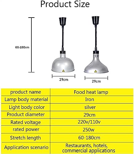 LINKANRUO Heating Lamp 2 Pack - Buffet Retractable Heat Lamp for Parties, Catering and Food Service - Keep Food Warm with Food Heat Lamp, Ideal Restaurant Supplies Lamps(A)