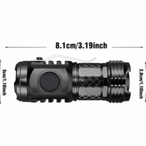 Three-Eyed Monster Mini Flash Super Power Flashlight, German Thumb Sized Flashlight, 3 Eyed Monster Mini Flashlight, Outdoor Small High Lumen Rechargeable Waterproof Pocket Flashlight (Silver+Black)