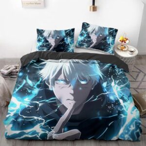 gshlgao anime duvet cover set, japanese anime bedding set, anime themed bedroom decoration bed set for kids, teens, boys, and girls, with 2 pillowcases (image1,twin 68x86in + 20x30in*2)