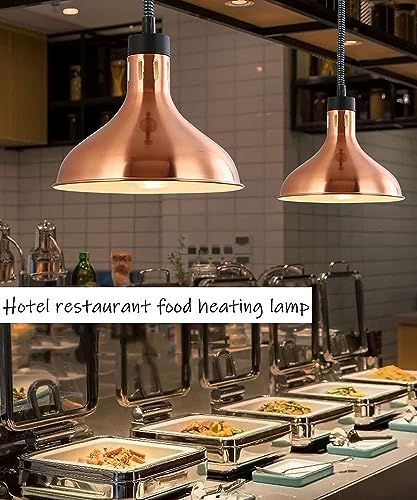 LINKANRUO Food Heating Lamp, Hanging 250w Heating Lamp Warmer for Buffet Food Restaurant Hotel Commercial Catering Equipment, Height Adjustable, Keep Food Warm for a Long, 2pcs Lamps