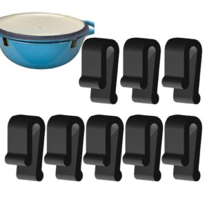 for dutch oven lid protector clips, 8x cookware protector clips, oven lid flexible bumper protector clips, non-slip pan protectors, pot bumpers, cookware protectors for oven pots