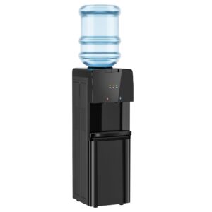 urbansync top loading cold & hot water dispenser,3 temperature settings, water cooler for 3 or 5 gallon bottles, removable drip tray & child safety lock, home, office, living room.