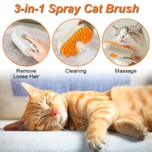 Cat Steam Brush for Shedding - 2025 New Cat Grooming Brush With Steam, Rechargeable Steam Pet Brush for Dogs and Cat,Anti-Static Steam Pet Brush,Massage, Cleaning, Shedding & Combing All In One