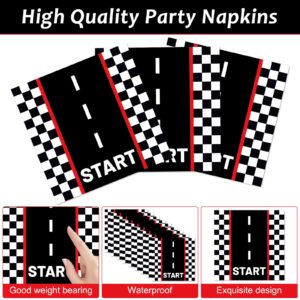 50Pcs Race Car Party Plates and Napkins Start Your Engines Dessert Plates Racing Themed Party Decorations Race Car Party Plates Tableware Set Serves 25 Guests Kids Birthday Baby Shower Party Supplies