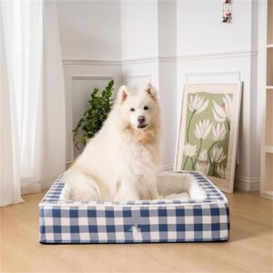 Tartan Cozy Dog Anti-Anxiety Calming Bed, Festive Classic Tartan Cozy Dog Anti-Anxiety Calming Bed, Funny Fuzzy Festive Classic Tartan Cozy Dog Anti-Anxiety Calming Bed (Black, Medium)