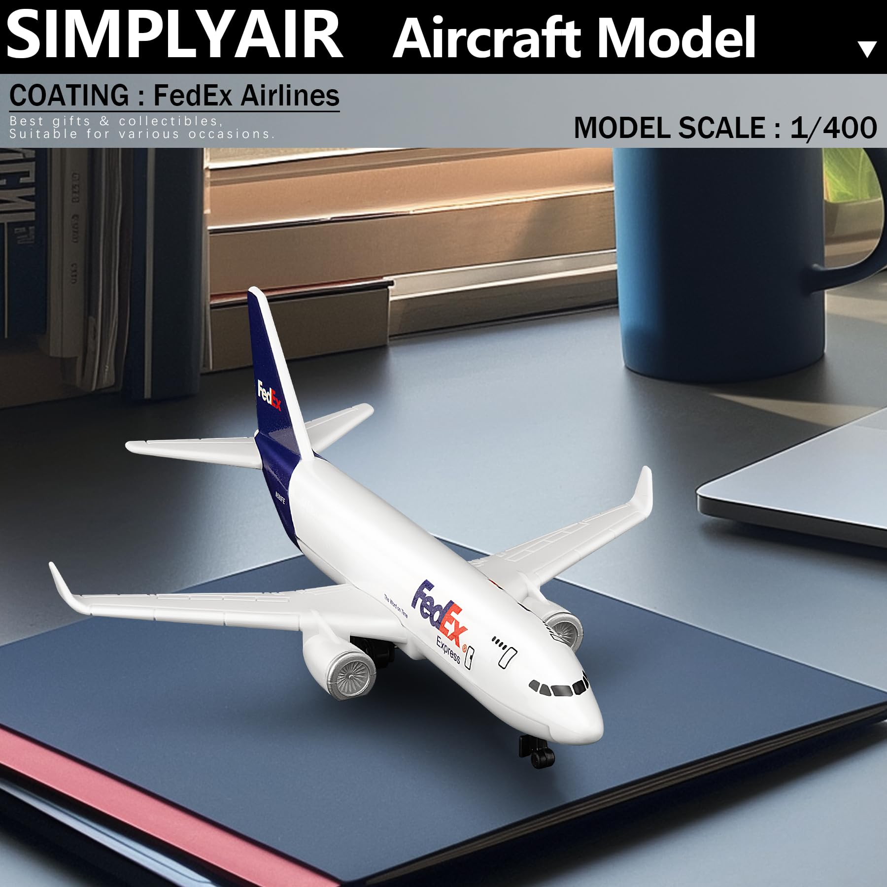 SimplyAir 1/400 FedEx Airplane Model Kits Plastic Airplane Model for Collection and Display