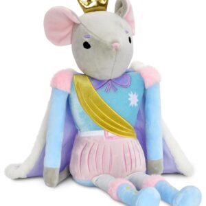 iscream Furry Plush 18.5" Nutcracker Mouse King Embroidered Accent Holiday Pillow