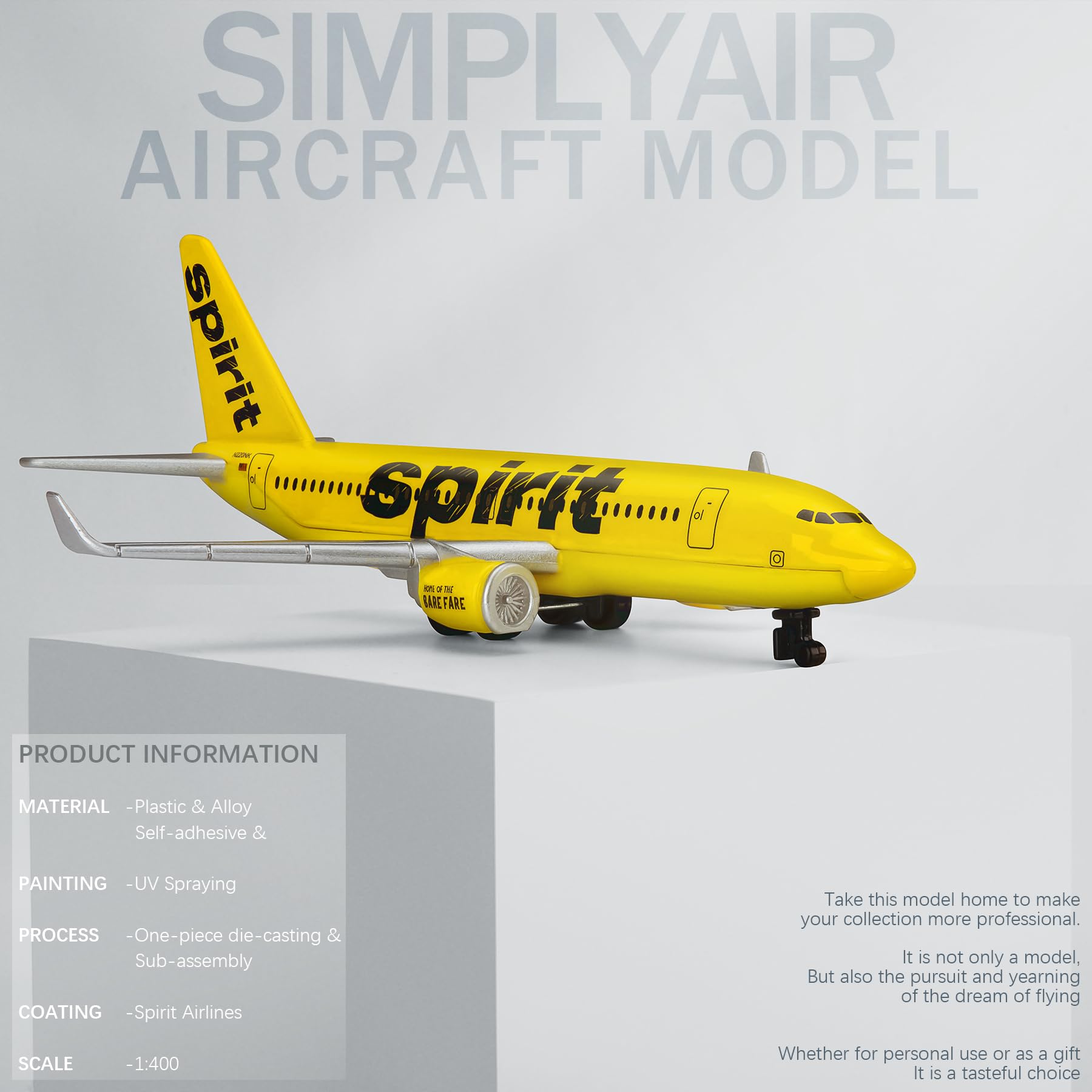 SimplyAir 1/400 Spirit Airplane Model Kits Plastic Airplane Model for Collection and Display