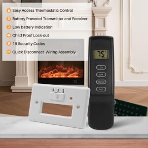 New Upgrade Fireplace Remote Control Thermostat Kit, Millivolt Gas Valve Fireplaces and Stoves, for skytech Ambient Majestic monessen Vermont etc, 5 Year Warranty