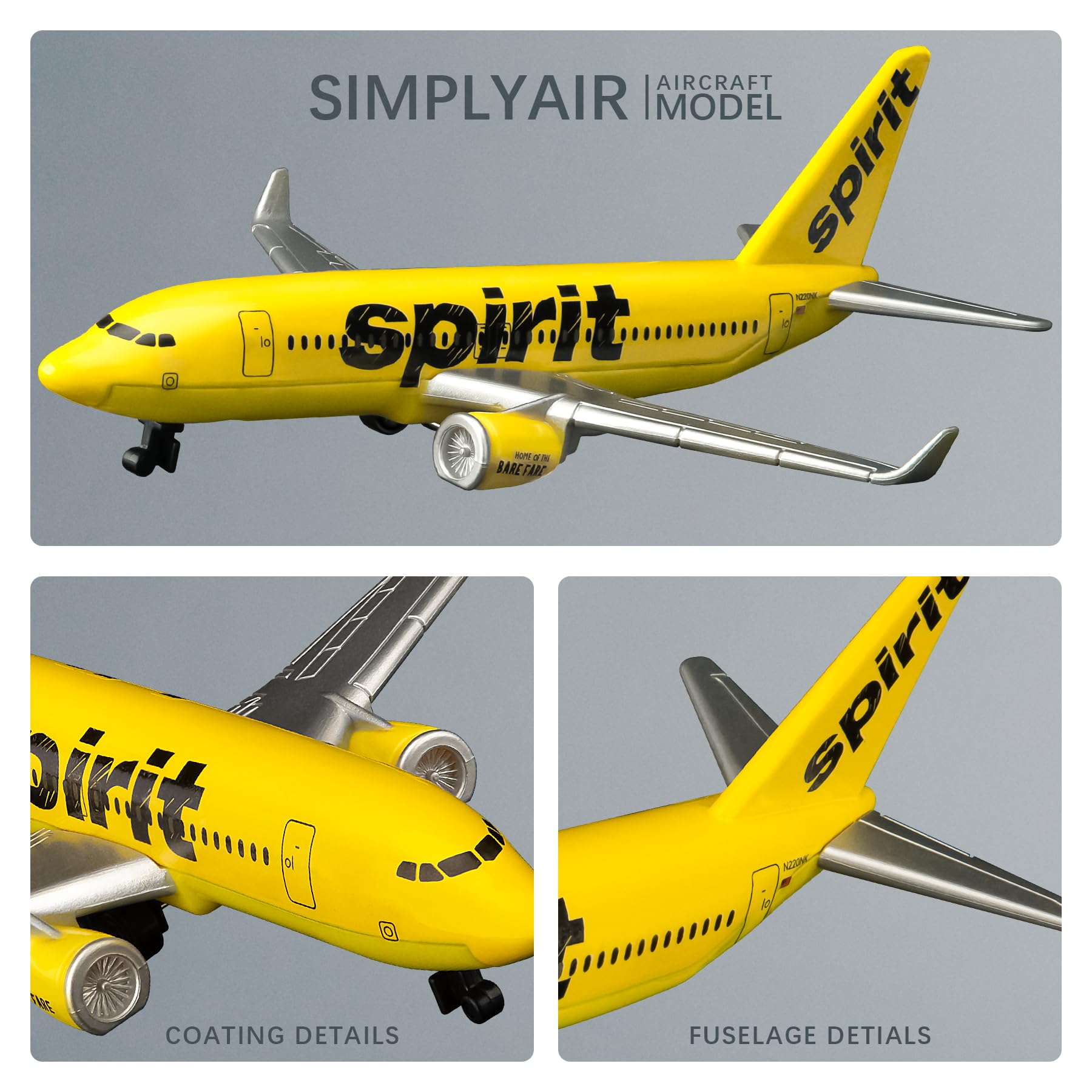 SimplyAir 1/400 Spirit Airplane Model Kits Plastic Airplane Model for Collection and Display