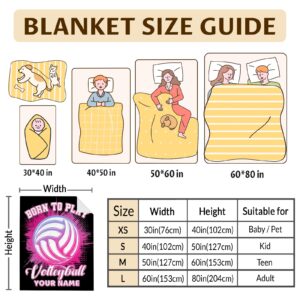 Custom Volleyball Throw Blanket - 60x50 Inches Throw Size Blanket for Teens, Girls - Cozy Comfortable Blankets for Bed, Couch - Volleyball Blanket Gift for Volleyball Team