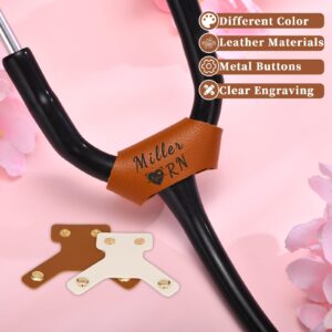 Stethoscope Id Tag Personalized-Leather Stethoscope Name Tag for Vet, Pediatrics, Medical, Custom Name Stethoscope Leather Name Tag for Christmas Nurses Week Gift