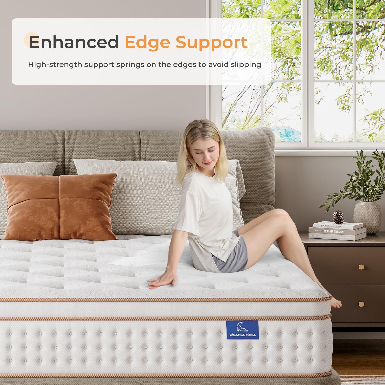 Vesgantti Full Mattress, 10 Inch Memory Foam Hybrid Mattress in a Box with Individual Pocket Spring, Full Size Mattress for Pressure Relief, Motion Isolation, Medium Firm Support