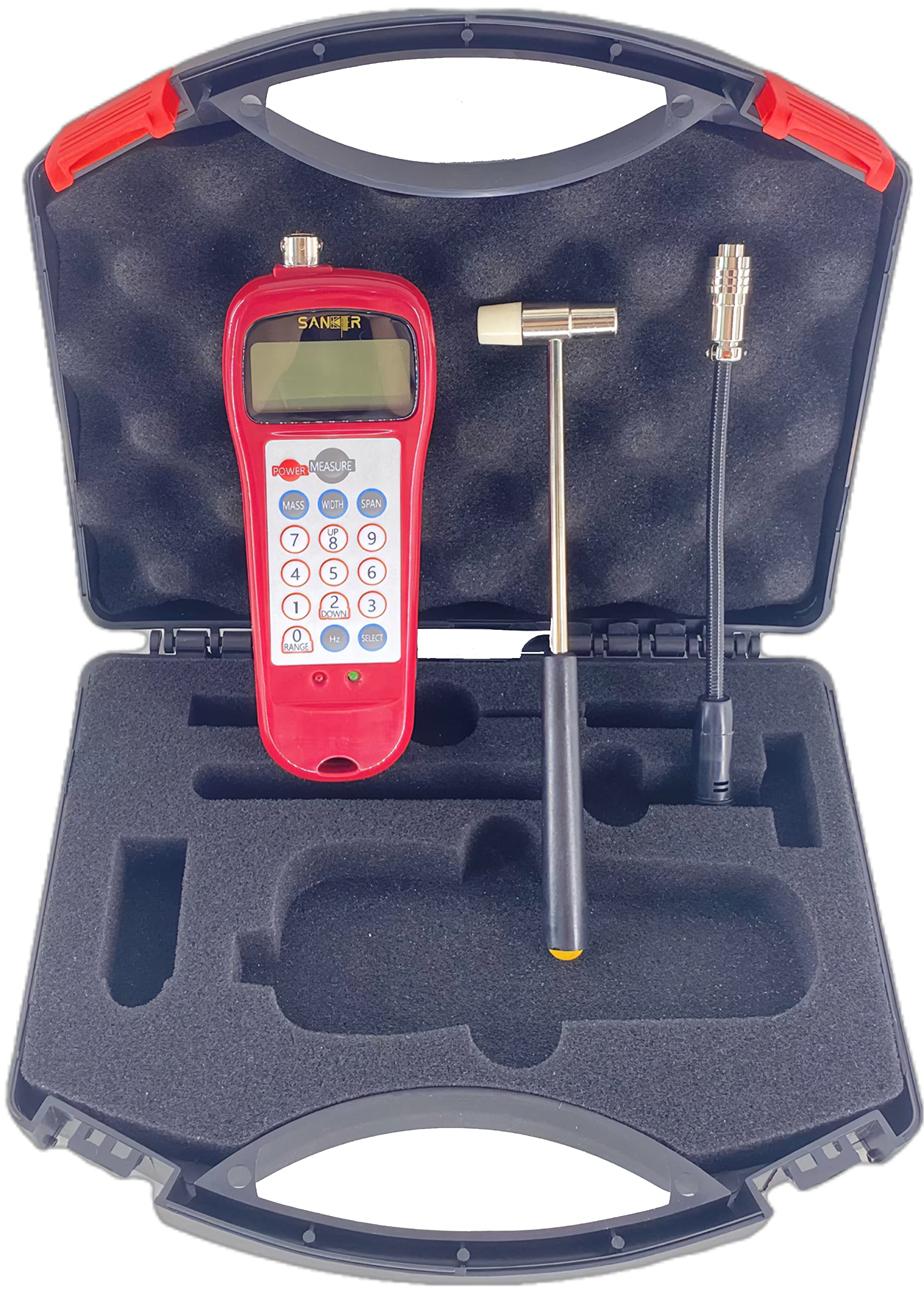 QIUSUO Sonic Belt Tension Meter for Testing Tesion Belt Steel Wire Steel Belt with Frequency Range 10Hz to 5000Hz and Tension Range 0.01 to 99900N LCD Backlit Display