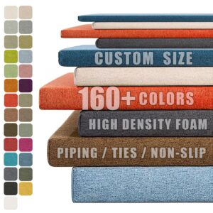 soulitem custom bench cushions for indoor/outdoor furniture, 160+colors high density foam padding, soft and comfortable, non slip and proof fade patio bench seat cushion