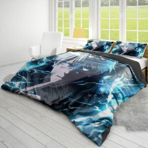 GSHLGAO Anime Duvet Cover Set, Japanese Anime Bedding Set, Anime Themed Bedroom Decoration Bed Set for Kids, Teens, Boys, and Girls, with 2 Pillowcases (image1,Twin 68x86in + 20x30in*2)