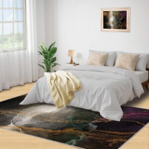 Area Rug 2x3 Rug for Entryway Abstract Black Rug, Fashion Modern Living Room Rugs, Thin Rug Non Slip Soft Low Pile Washable Carpet for Bedside Entrance Bedroom Sink