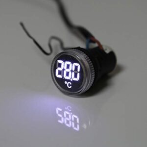 QIXIAMO Temperature Gauge 22mm 50-380V Temperature Measuring Induction Ranging -20-119℃ for Car Houses Offices Workshops