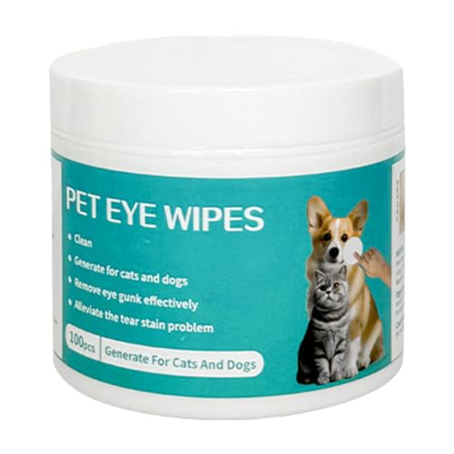 Tear Stain Wipes, Eye Cleaner Pads, 100 Count Dog Eye Cleaner Tear Stain Remover, Eye Cleaning Wipes, Convenient Cleaning Pads, Eye Cleaning Wipes, Grooming Kit, Tear Stain Pads for Pets,